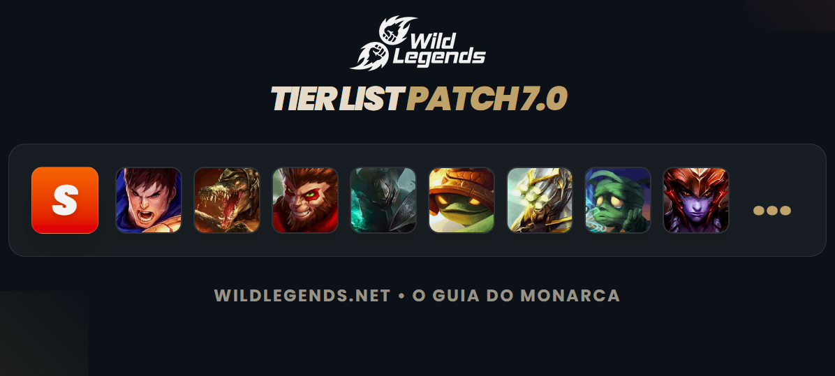 Tier List Wild Rift Patch 7.1F | Melhores Campeões por Rota | Wild Legends